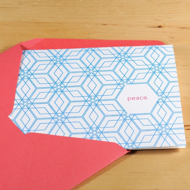 Holiday Cards -- Peace -- Set of 6 Hand-printed Cards - Etsy