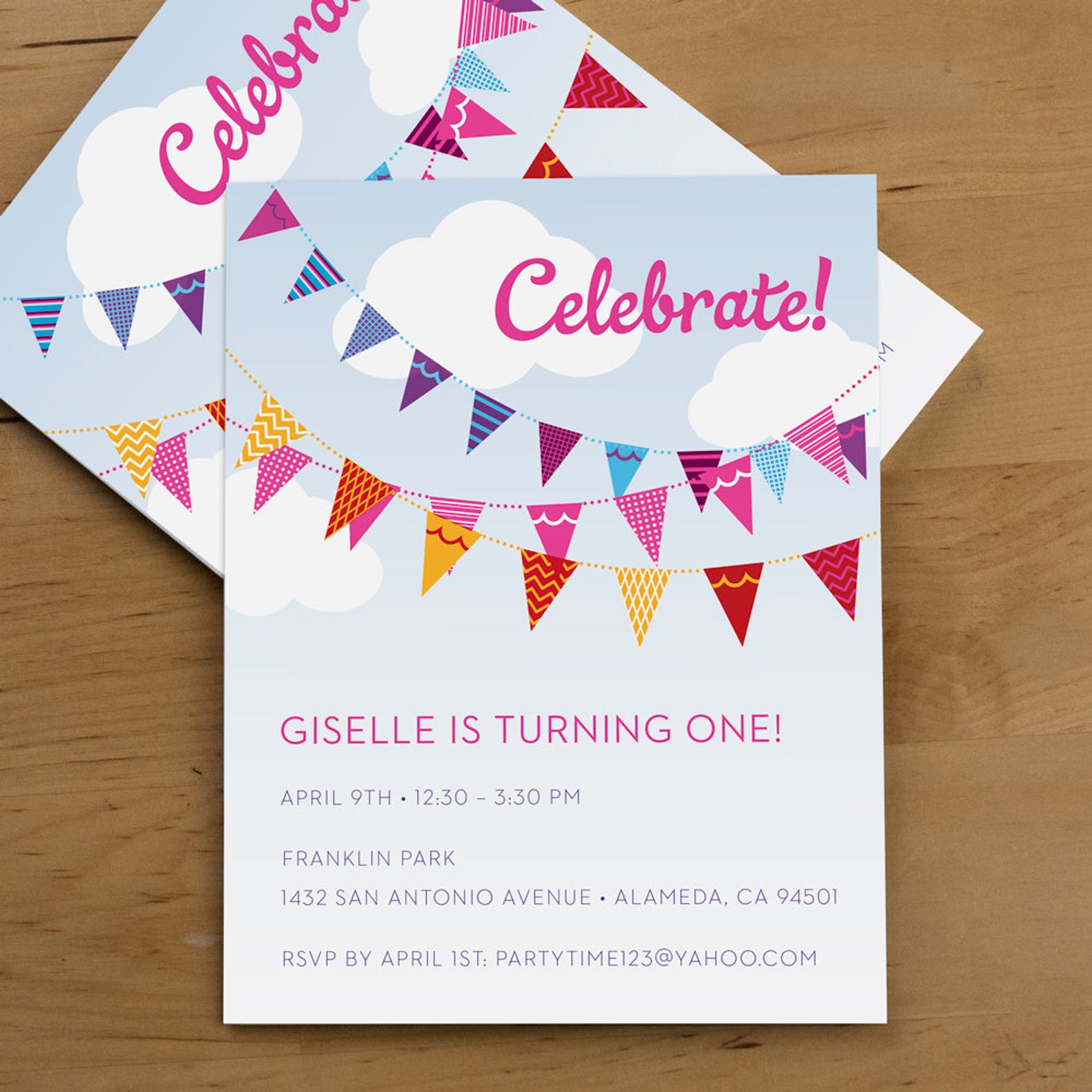 Party Invitation — Bunting - Etsy
