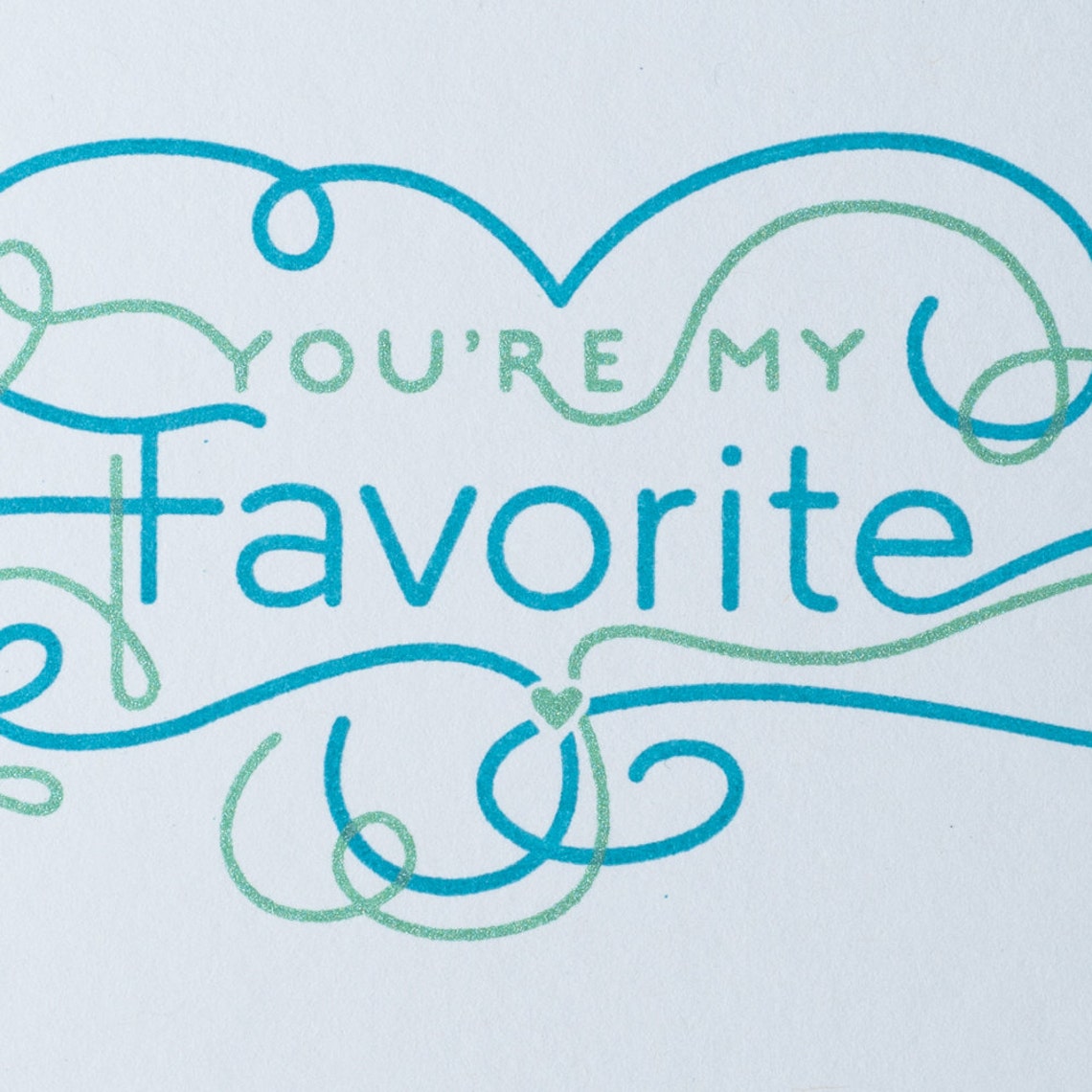 Greeting Card You're My Favorite Hand Printed on - Etsy