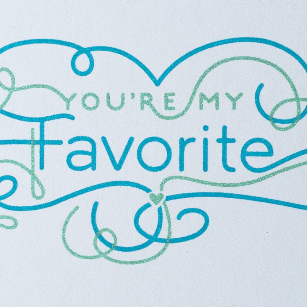 Greeting Card You're My Favorite Hand Printed on - Etsy