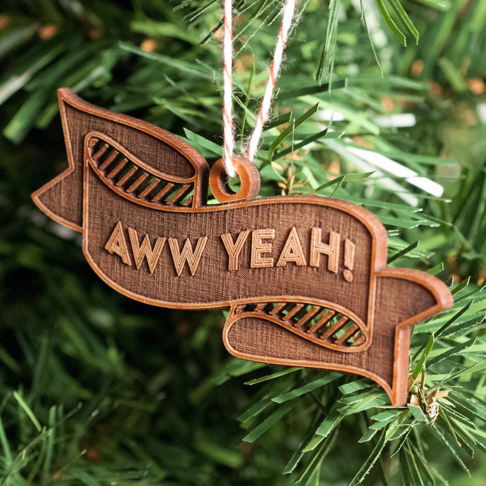 Ornament Aww Yeah Lasercut Banner - Etsy