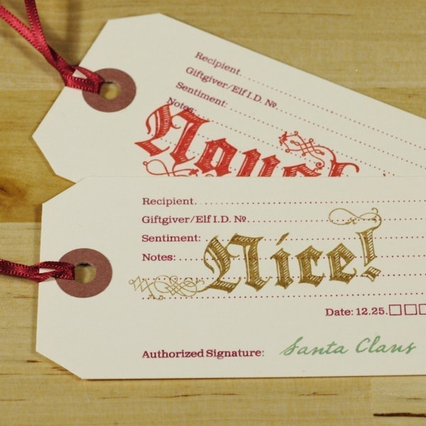 Naughty or Nice Tags - Etsy