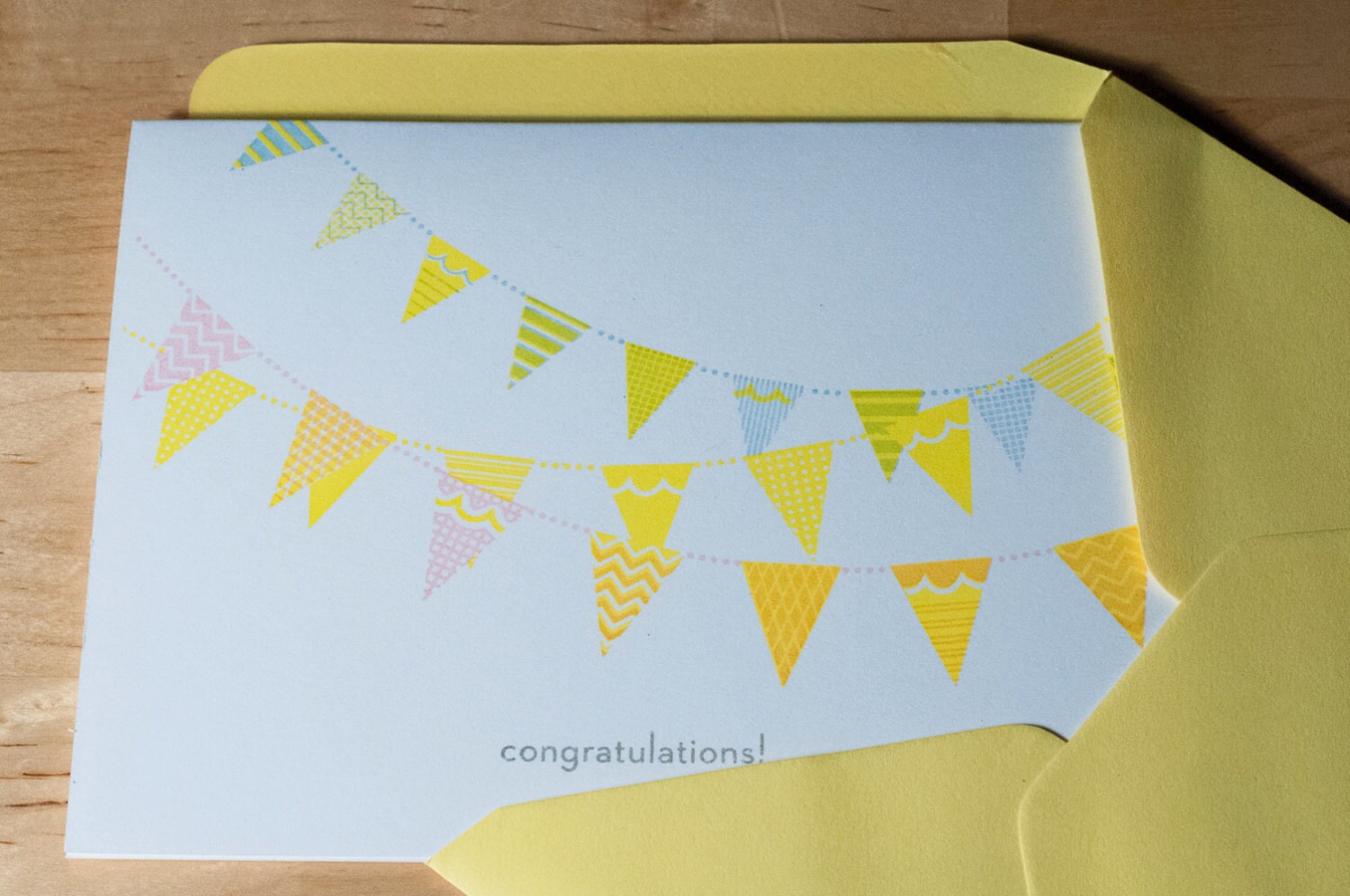 Hand-printed Congratulations Card -- Flag Bunting - Etsy