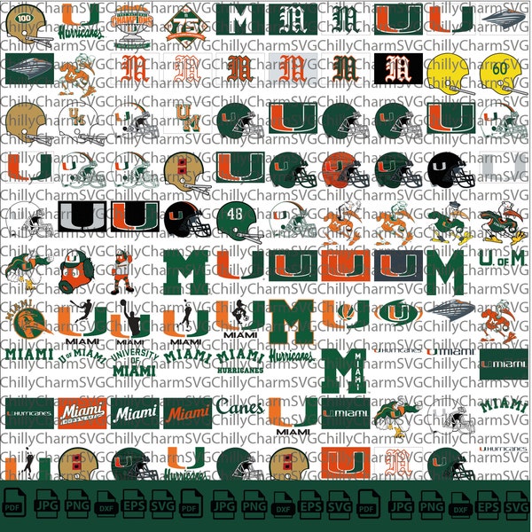 Miami Hurricanes Svg - Etsy