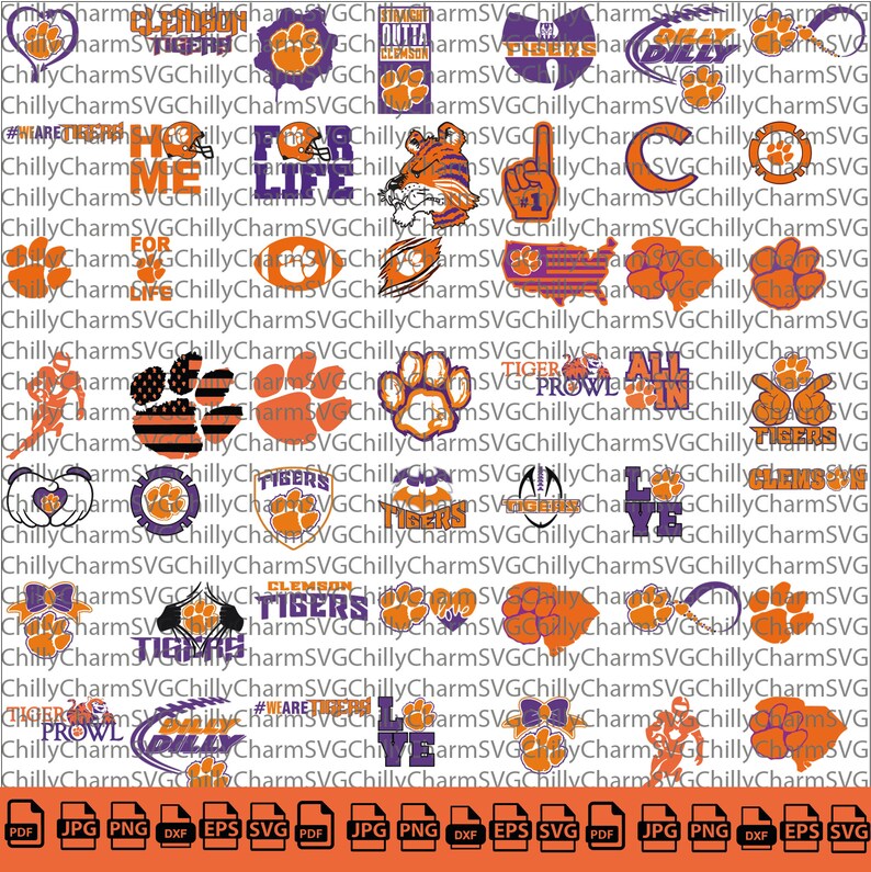 Clemson SVG Bundle, Tigers Football, SVG Bundle, Cricut, Printable ...