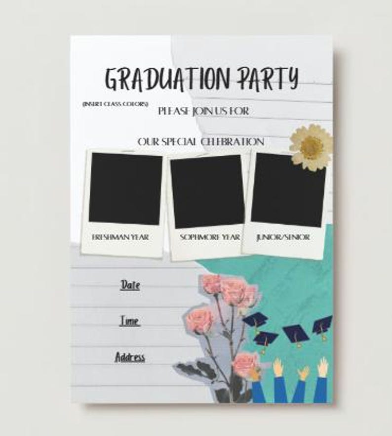 Editable Graduation Party Invitation Template (digital Download) - Etsy