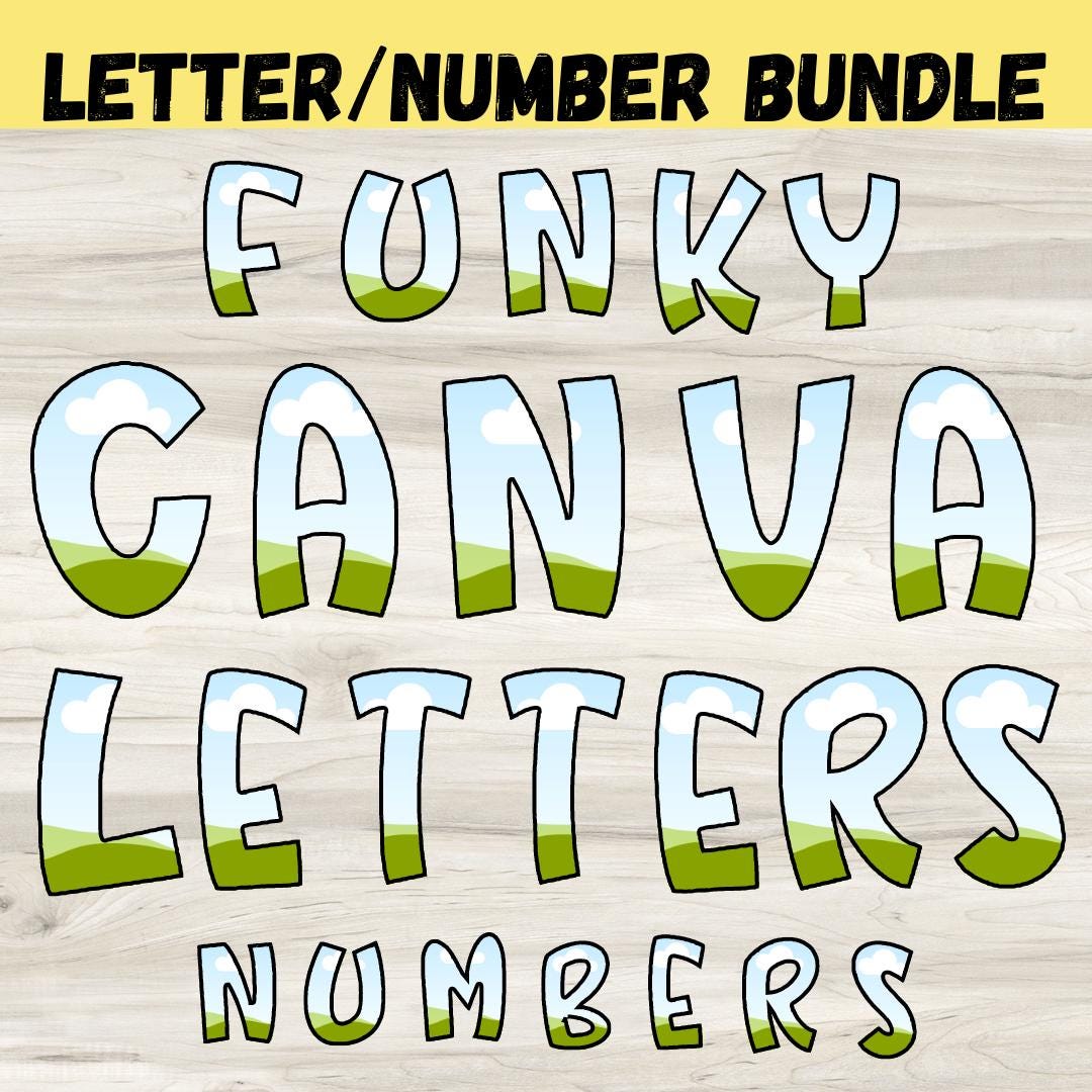 Funky Canva Letters & Numbers Template Bundle (digital Download) - Etsy