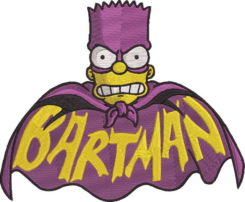Bartman | the Simpsons | Embroidered Digital Design - Etsy