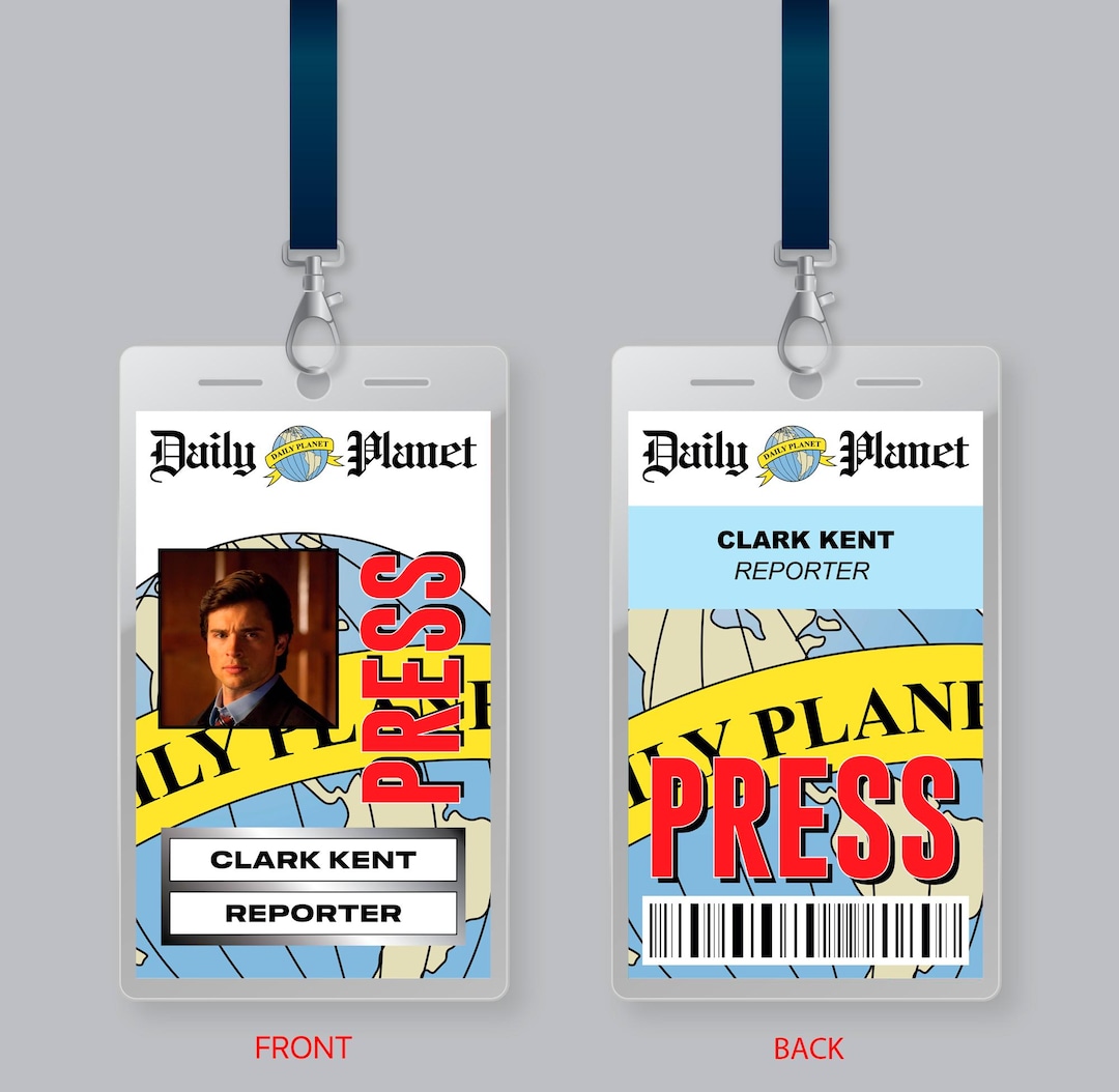 Superman Smallville ID Badge-daily Planet Clark Kent Reporter Cosplay ...