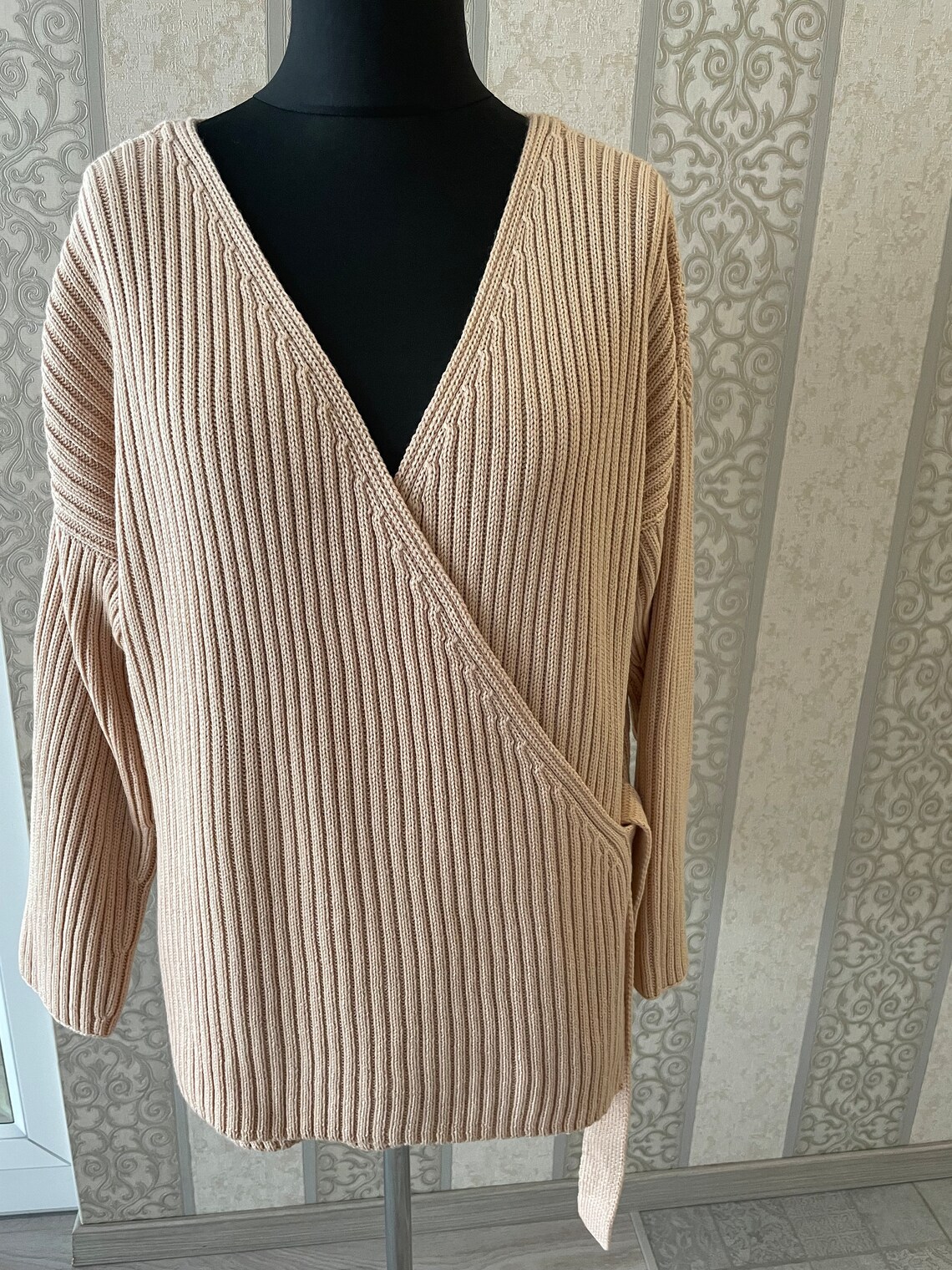 V Neck Cardigan Wrap Jacket Cardigan With Belt Merino Jacket Ribbed ...