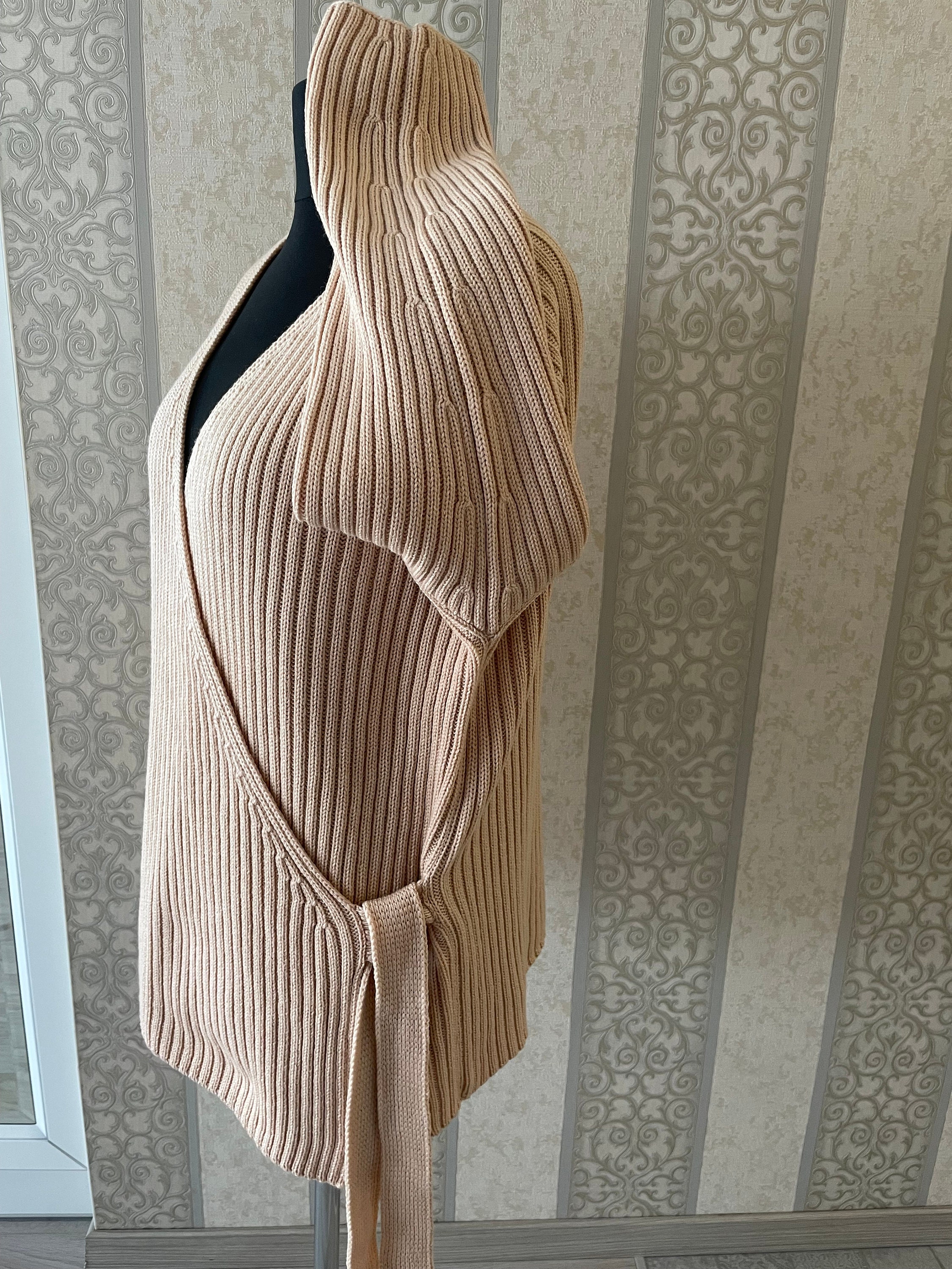 V Neck Cardigan Wrap Jacket Cardigan With Belt Merino Jacket Ribbed ...