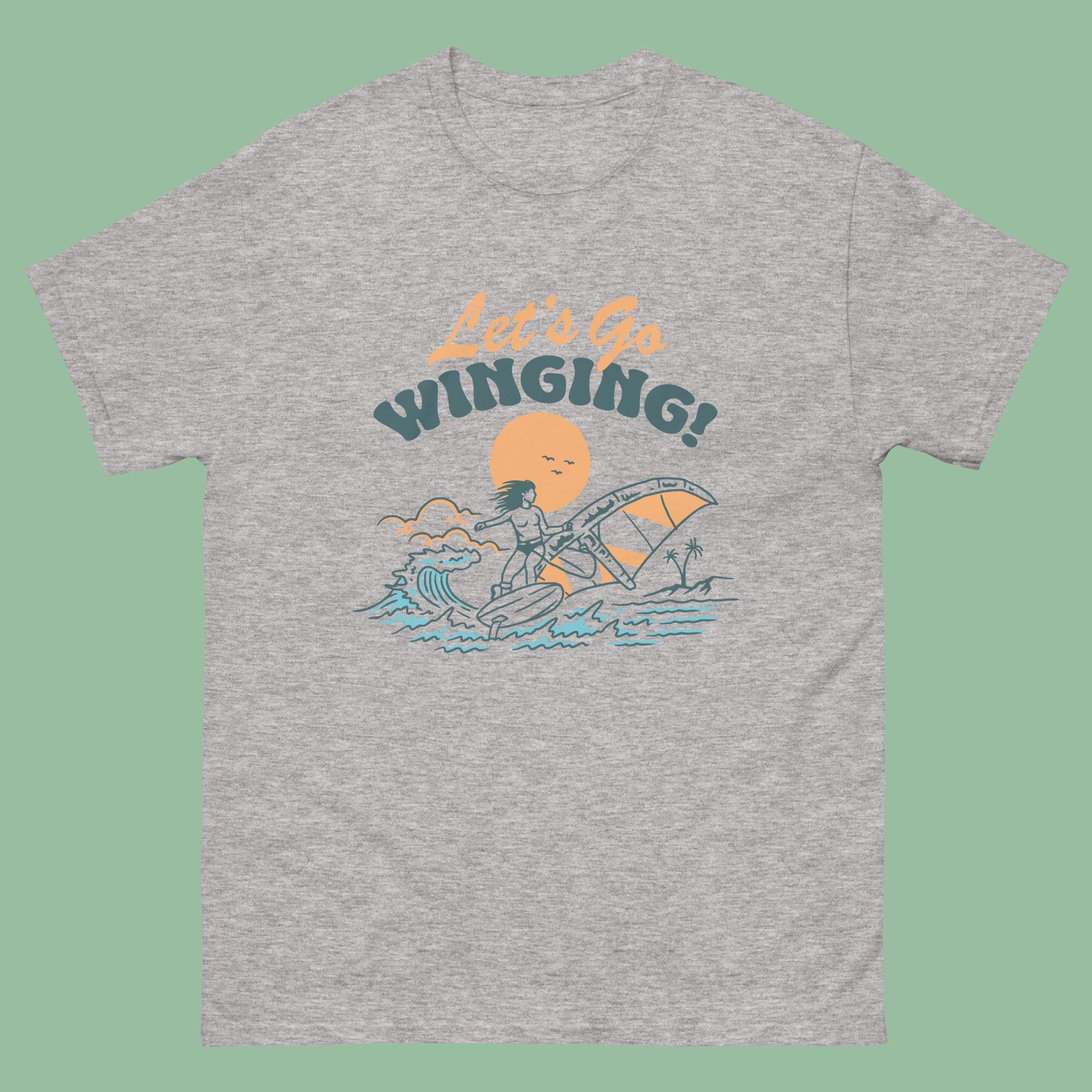 Vintage Wing Foil T Shirt for Him Beach Gift for Her Retro Surfing ...