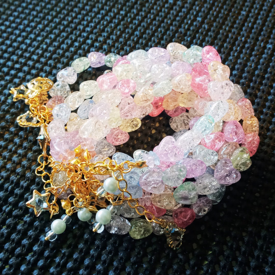 Colored Heart Crack Beads Bracelet | Handmade Heart Bracelet With ...