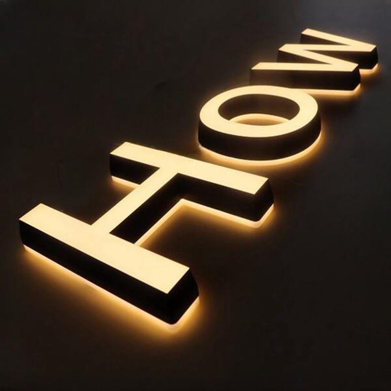 Custom 3D Backlit Logo Business Sign , Illuminated Business Signage ...