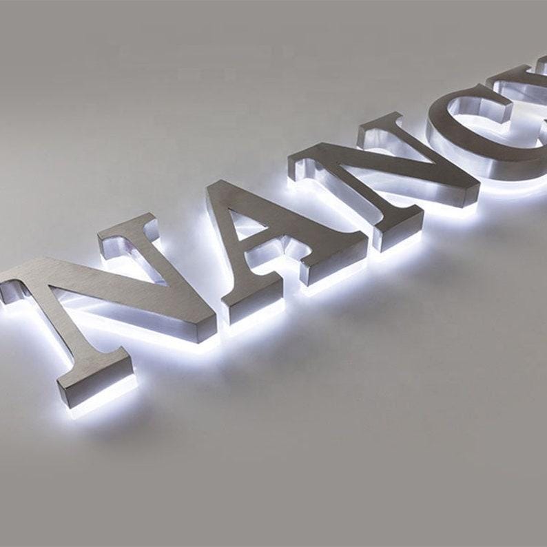 Metal Backlit Sign, Salon Sign, Laser Cut Sign, Business Sign, Backlit ...