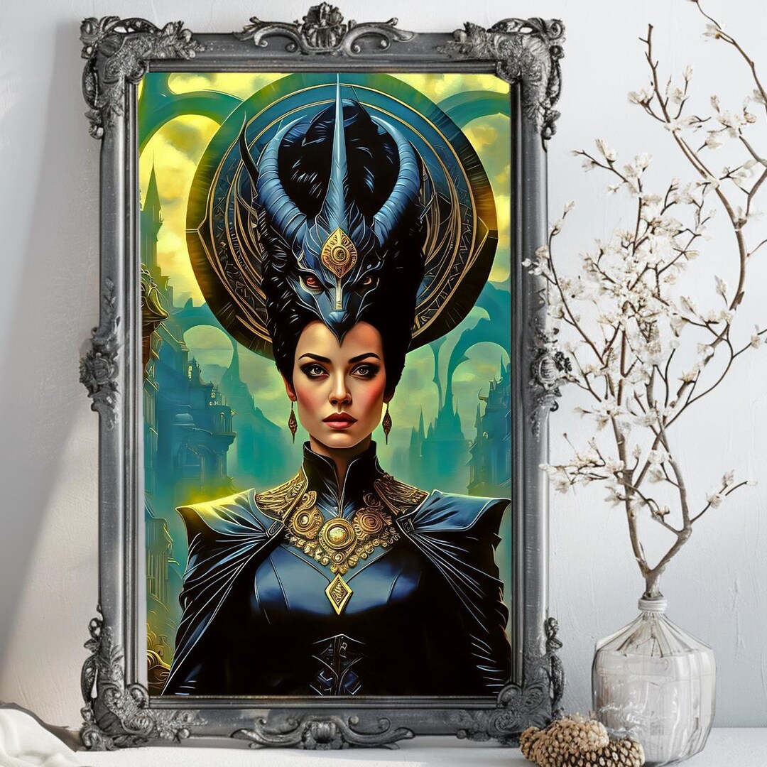 Dark Fantasy Art, Evil Queen, Villain, Instant Download, Digital Poster ...