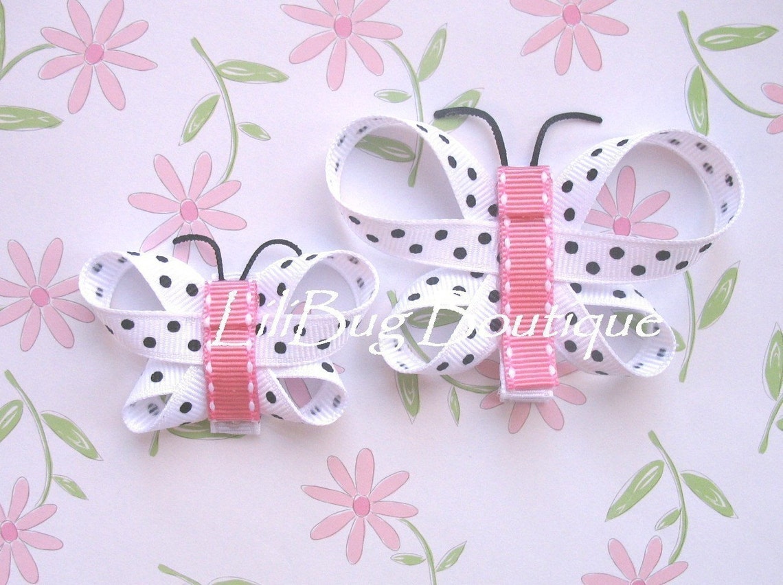 Lilibug Little and Big Sister Butterfly Hair Clippie Set - Etsy