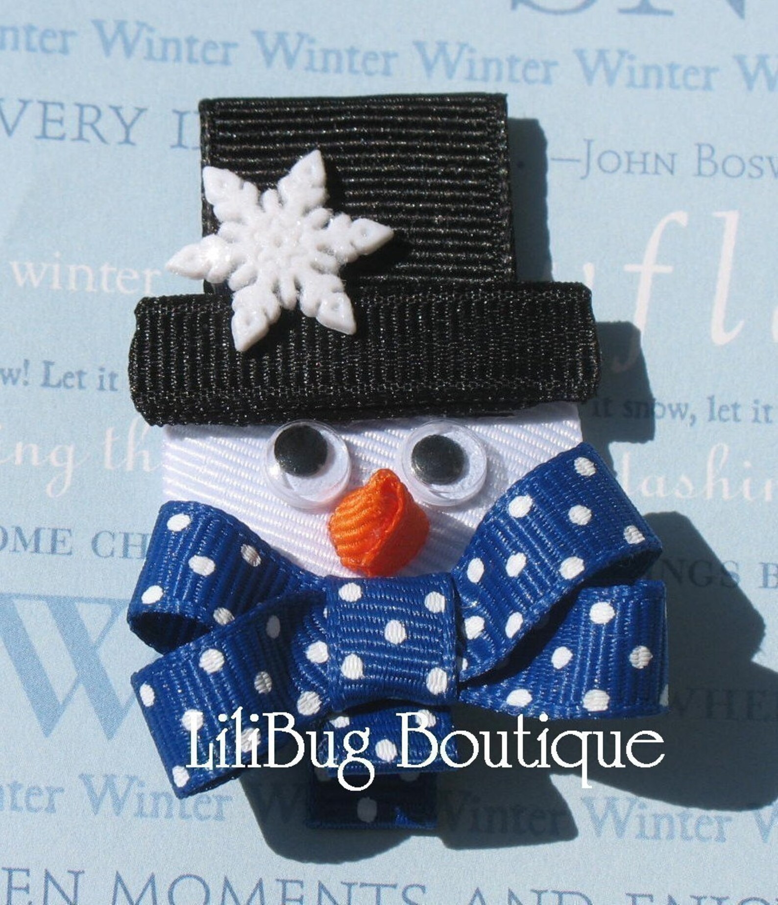 Lilibug Frosty the Winter Snowman Hair Clip - Etsy