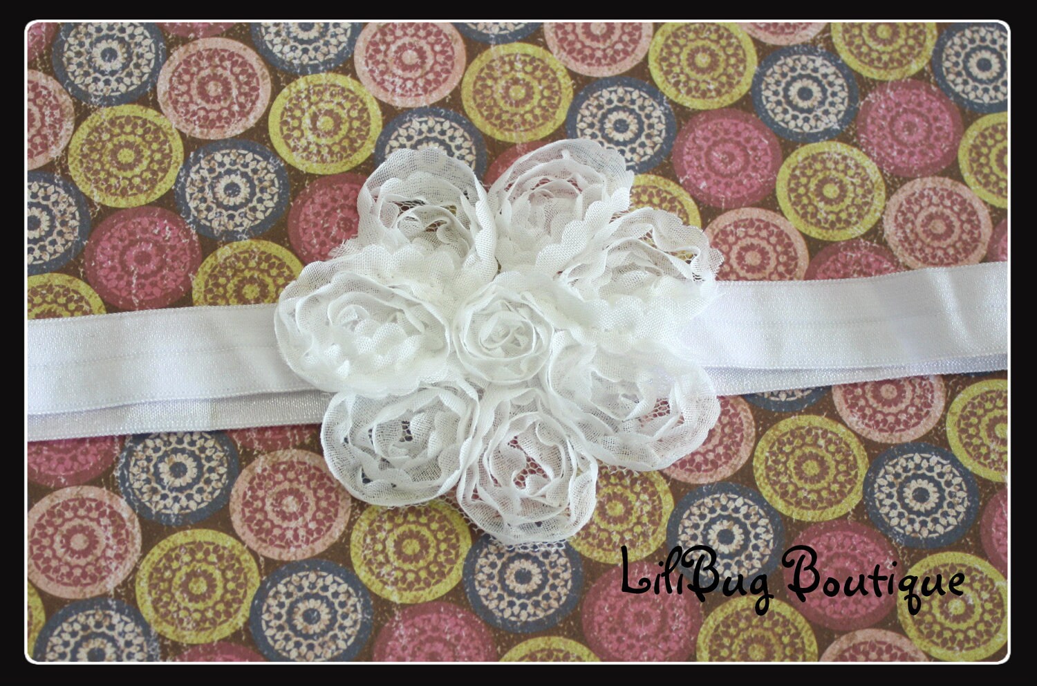 Lilibug YOU CHOOSE the Color Chiffon Rosette Flower Elastic - Etsy