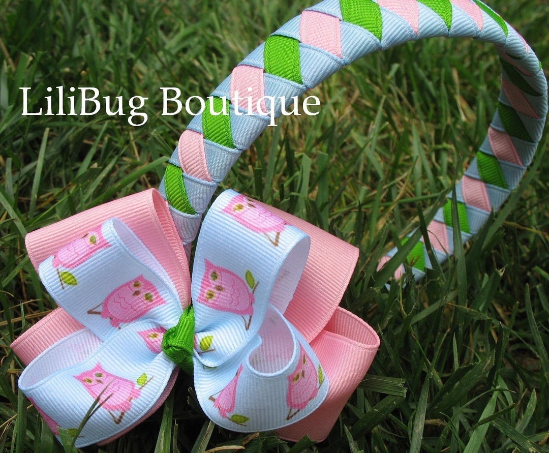 Lilibug Hoot Owl Woven Headband and Hairbow Set - Etsy
