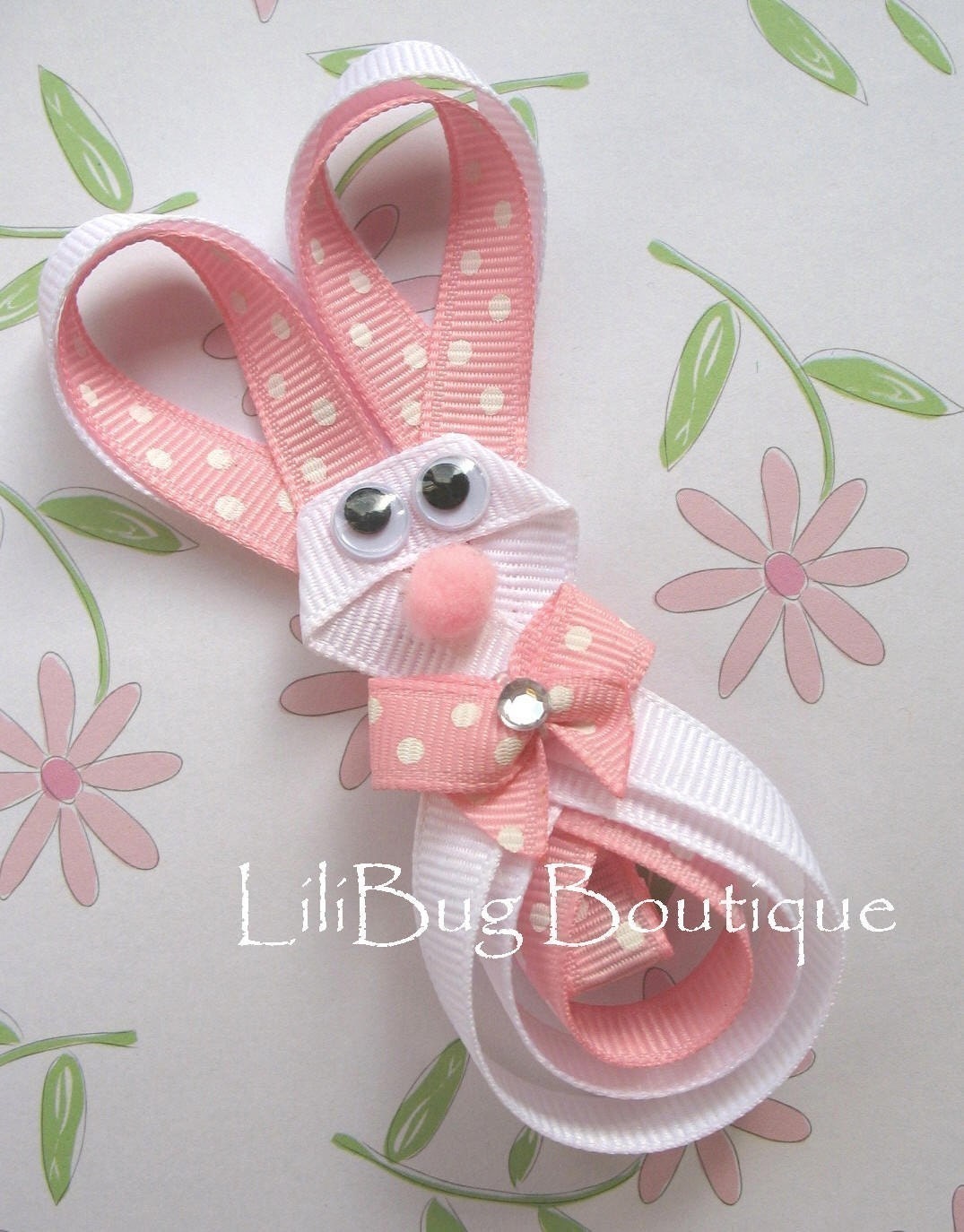 Lilibug Hoppity Easter BUNNY Hair Clip With Swarvoski Crystal - Etsy