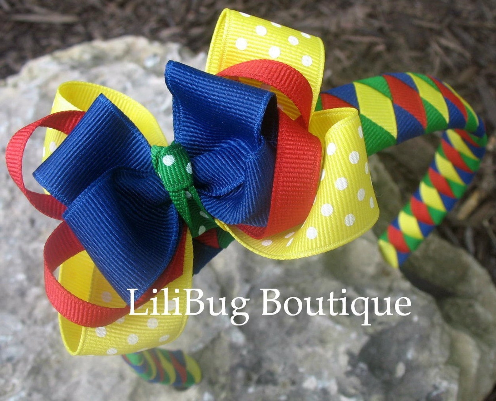 Lilibug Back to School Woven Headband and Hairbow Set - Etsy