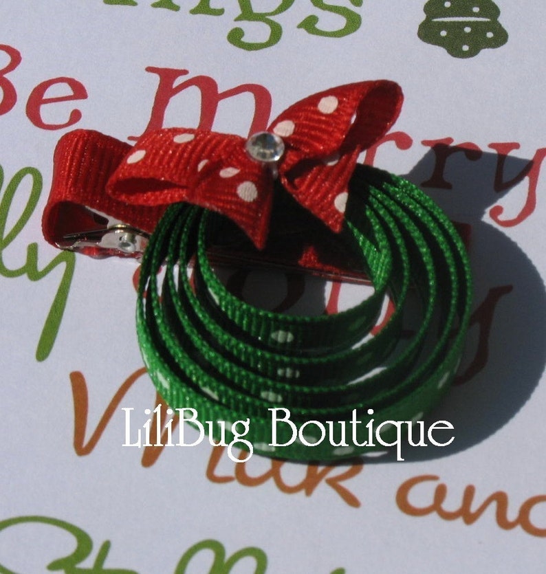 LiliBug Winter Christmas Wreath Hair Clip | Etsy