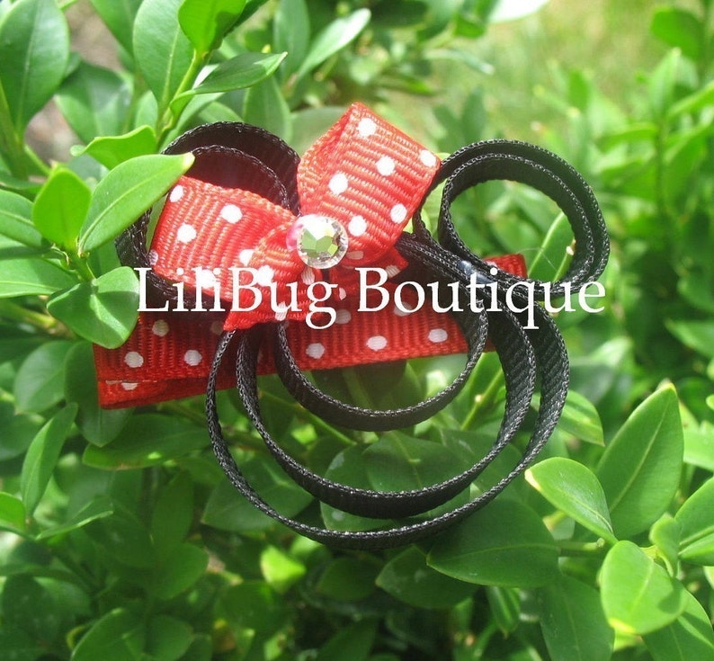 Lilibug Minnie Mouse Woven Headband and Clip Set - Etsy