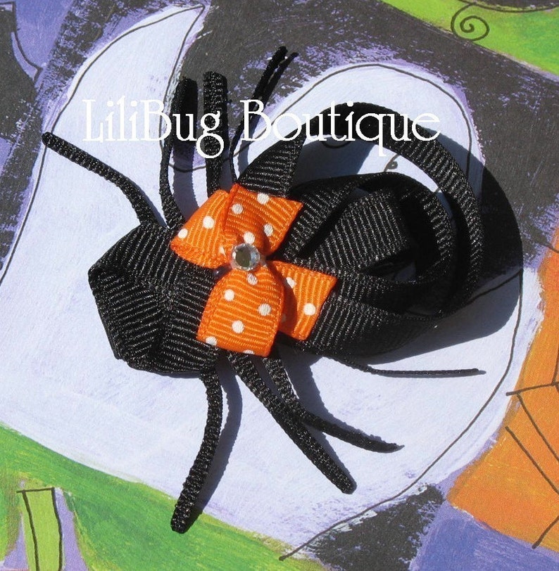 Lilibug Halloween SPOOKY Spider With Bow - Etsy