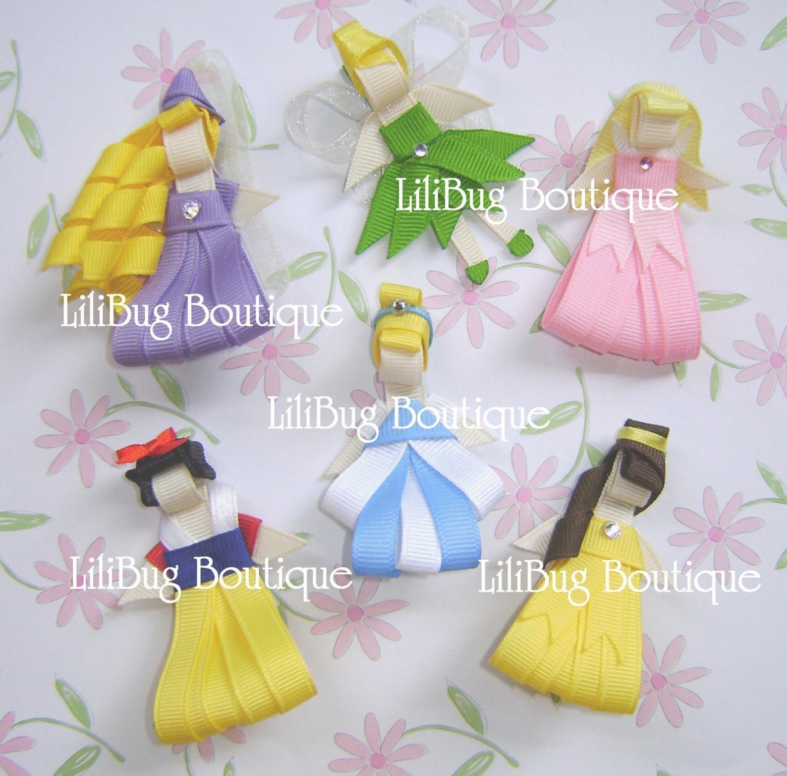 Lilibug PRINCESS Collection Hair Clip Set of 6 - Etsy