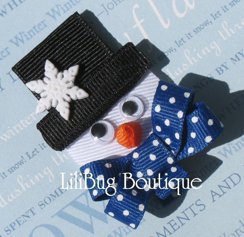 Lilibug Frosty the Winter Snowman Hair Clip - Etsy