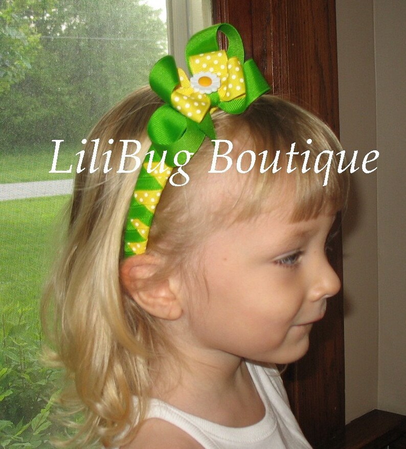 LiliBug Corn Cob Woven Headband and Hairbow Set | Etsy