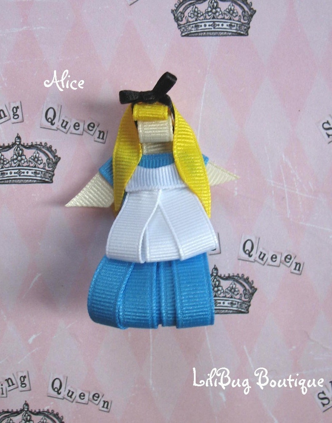 Lilibug ALICE in Wonderland Hair Clip Bow - Etsy