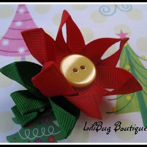 Lilibug Holiday Poinsettia Flower Hair Clip - YOU PICK Large or Small ...