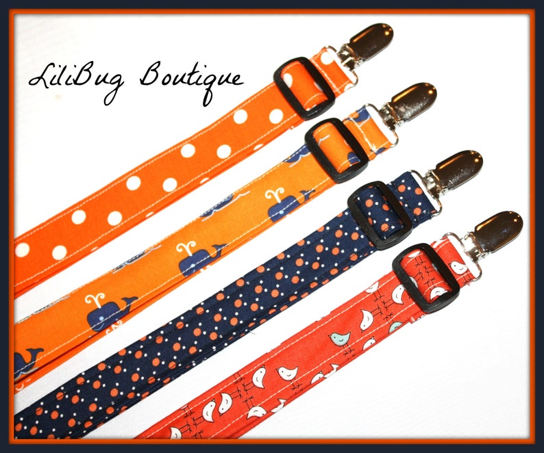 Lilibug You Pick Adjustable Nursing and Bib Clip - Oranges and Navy ...