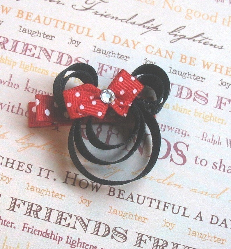 Lilibug Minnie Mouse Hair Clippie - Etsy