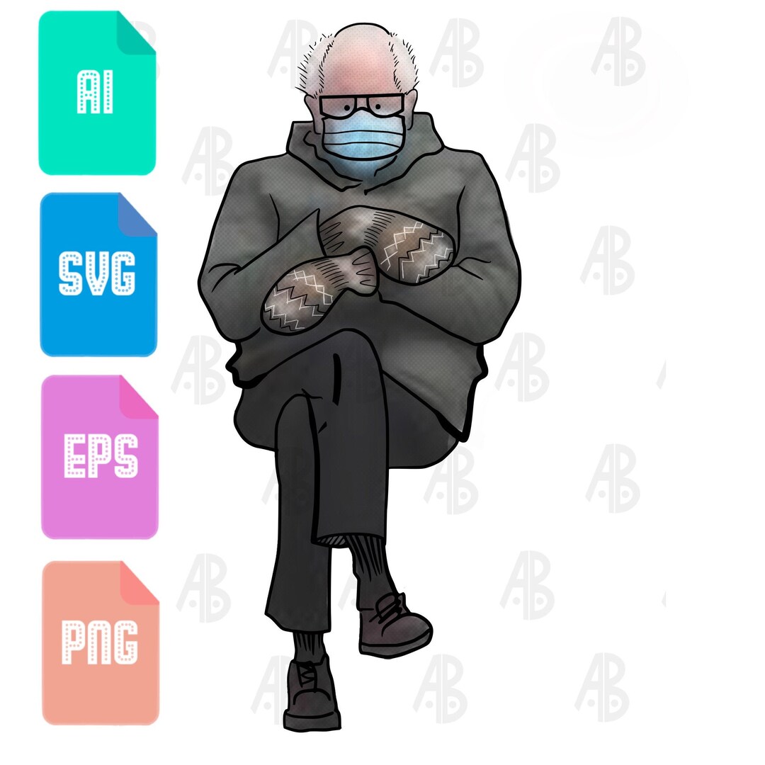 Bernie Sanders, Mittens, Inauguration 2021, Feel the Bern - PNG, .jpg ...