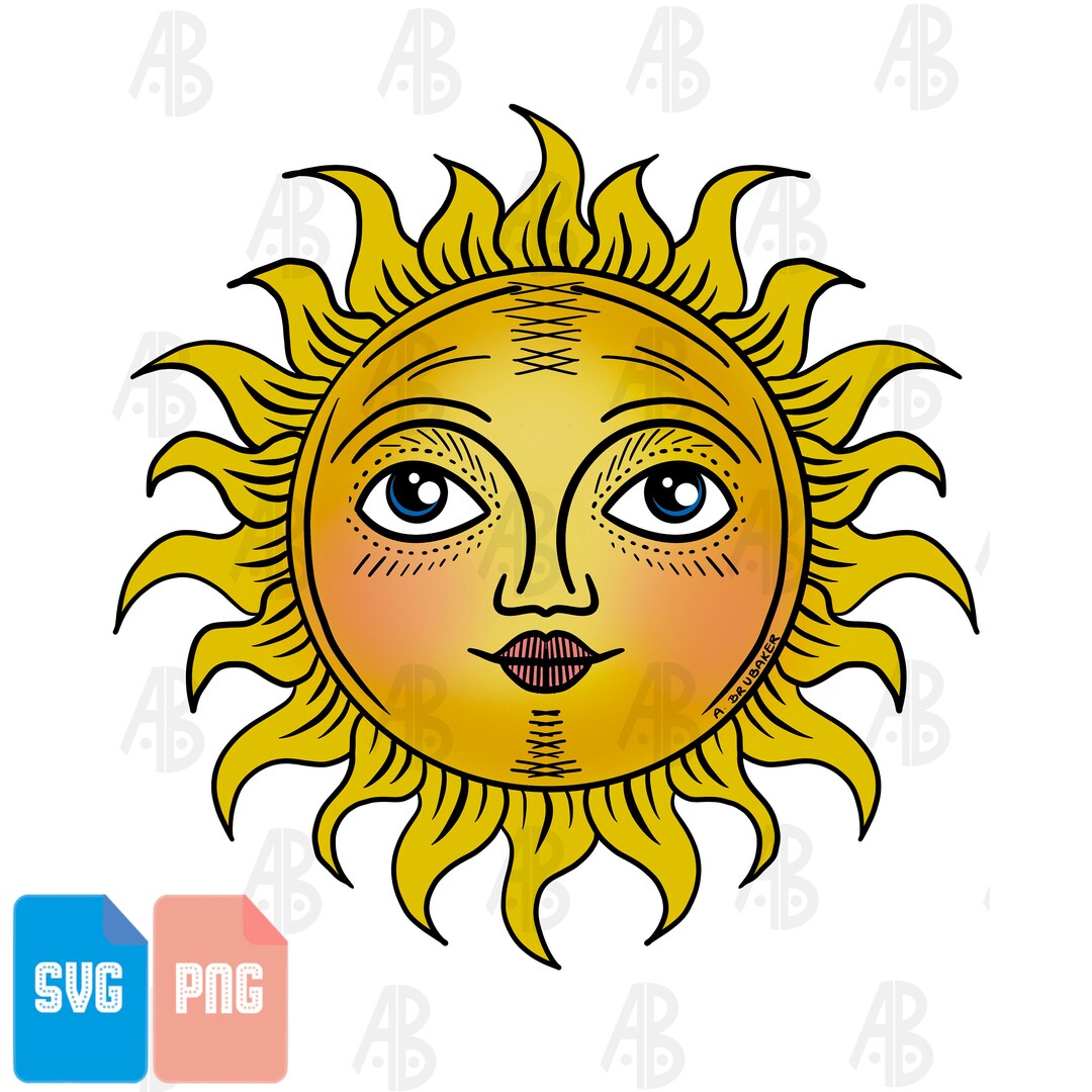 Sun Face - DIGITAL Download PNG SVG - Etsy