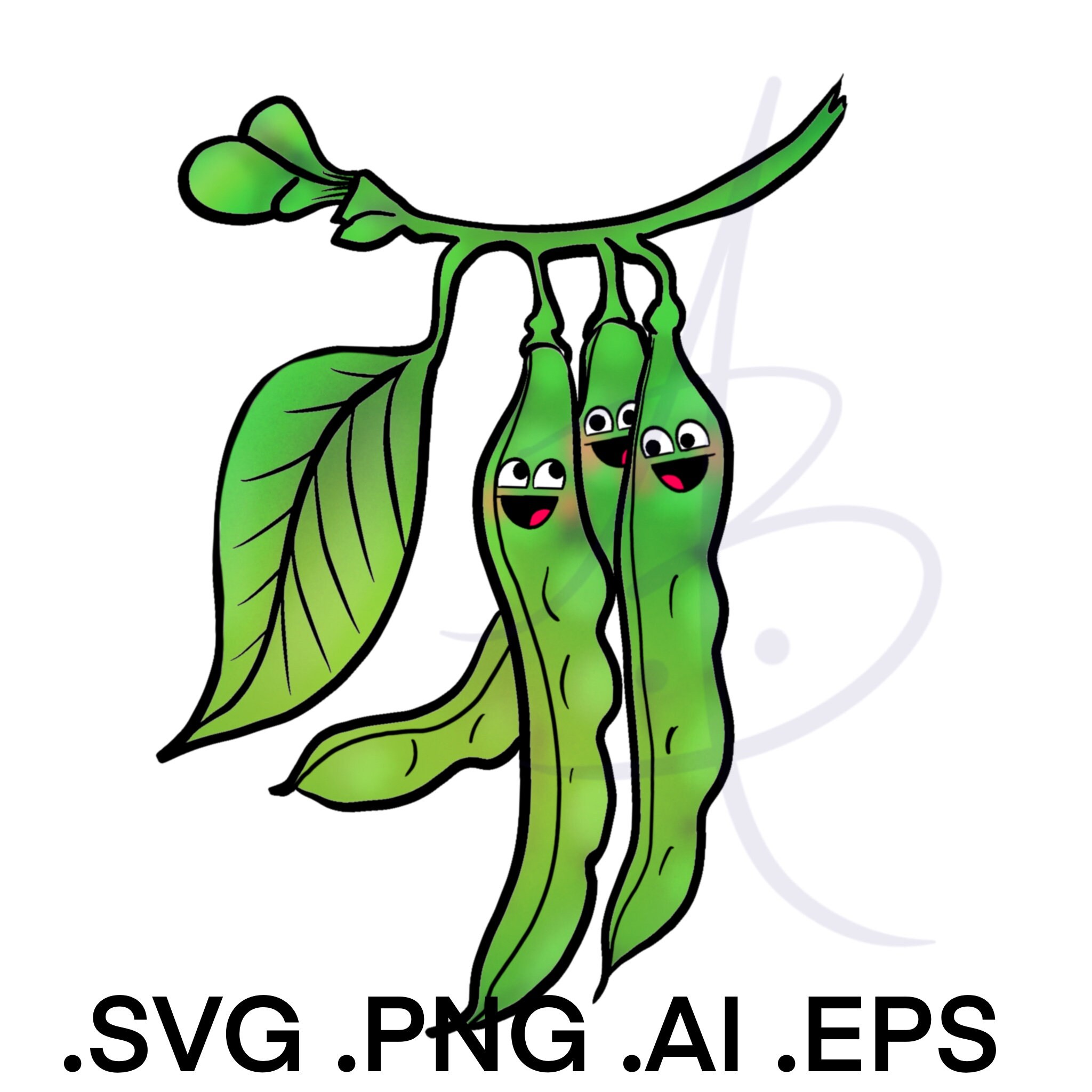 Cool Beans, Veggie, Green Beans - Svg, Png, Ai, Eps, Instant DIGITAL ...