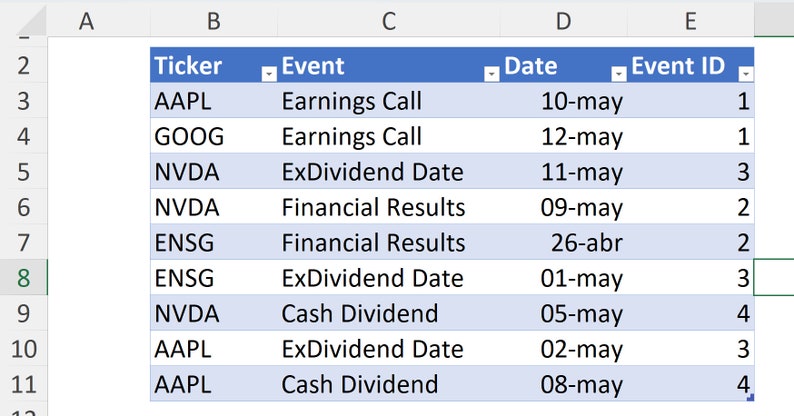 Events Tracker Dynamic Calendar View - Etsy