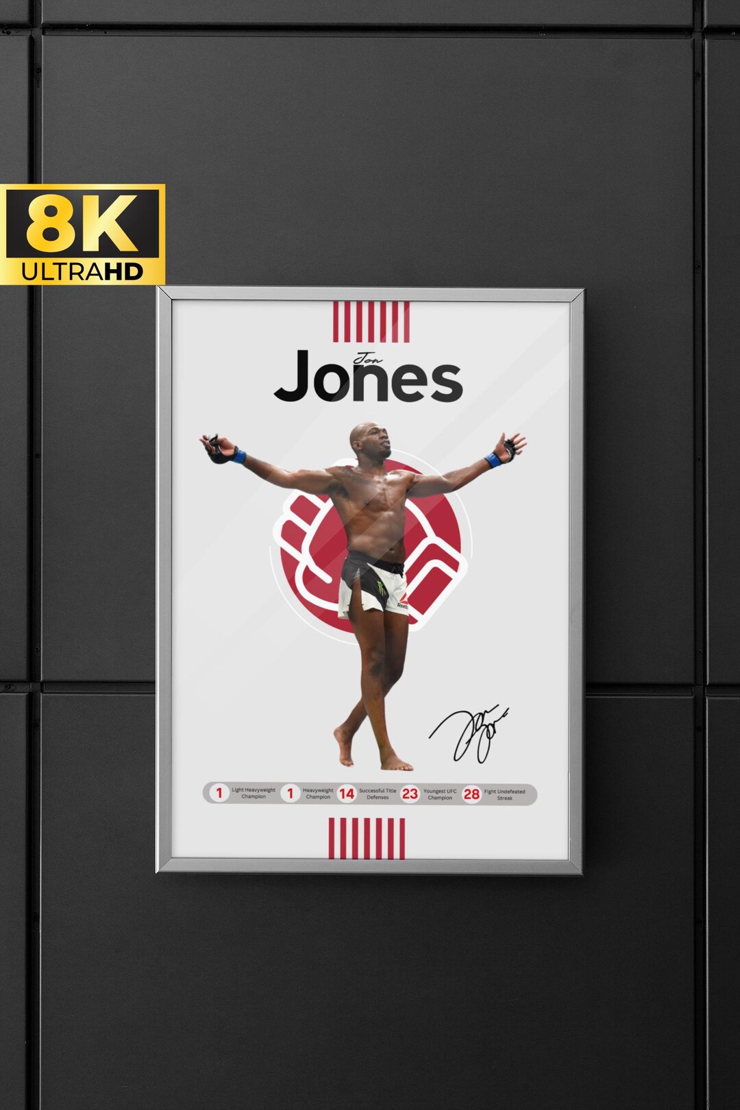 Jon Jones, Poster, Stats, Achievements, UFC Poster, American Poster ...