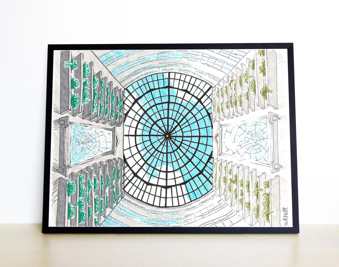 Marriott Champs-elysées Paris Glass Roof Poster / Ink Illustration ...