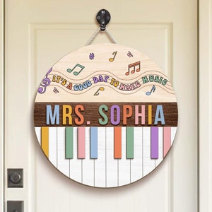 Personalized Music Teacher Door Sign, Custom 3D Door Sign Music, Music ...