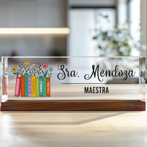 Personalized Spanish Teacher Desk Name Plate, Maestra School Desk ...