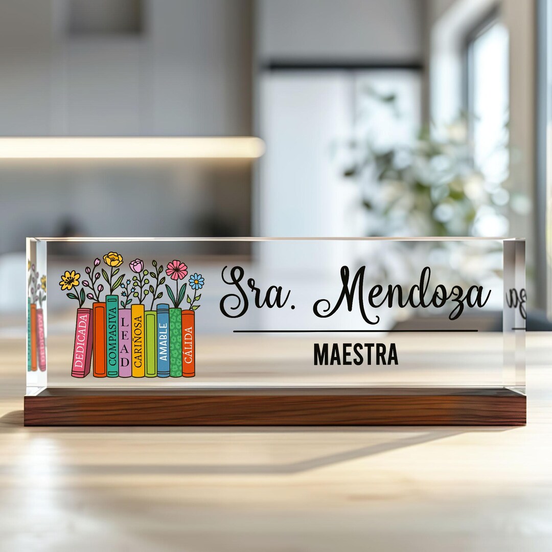 Personalized Spanish Teacher Desk Name Plate, Maestra School Desk ...