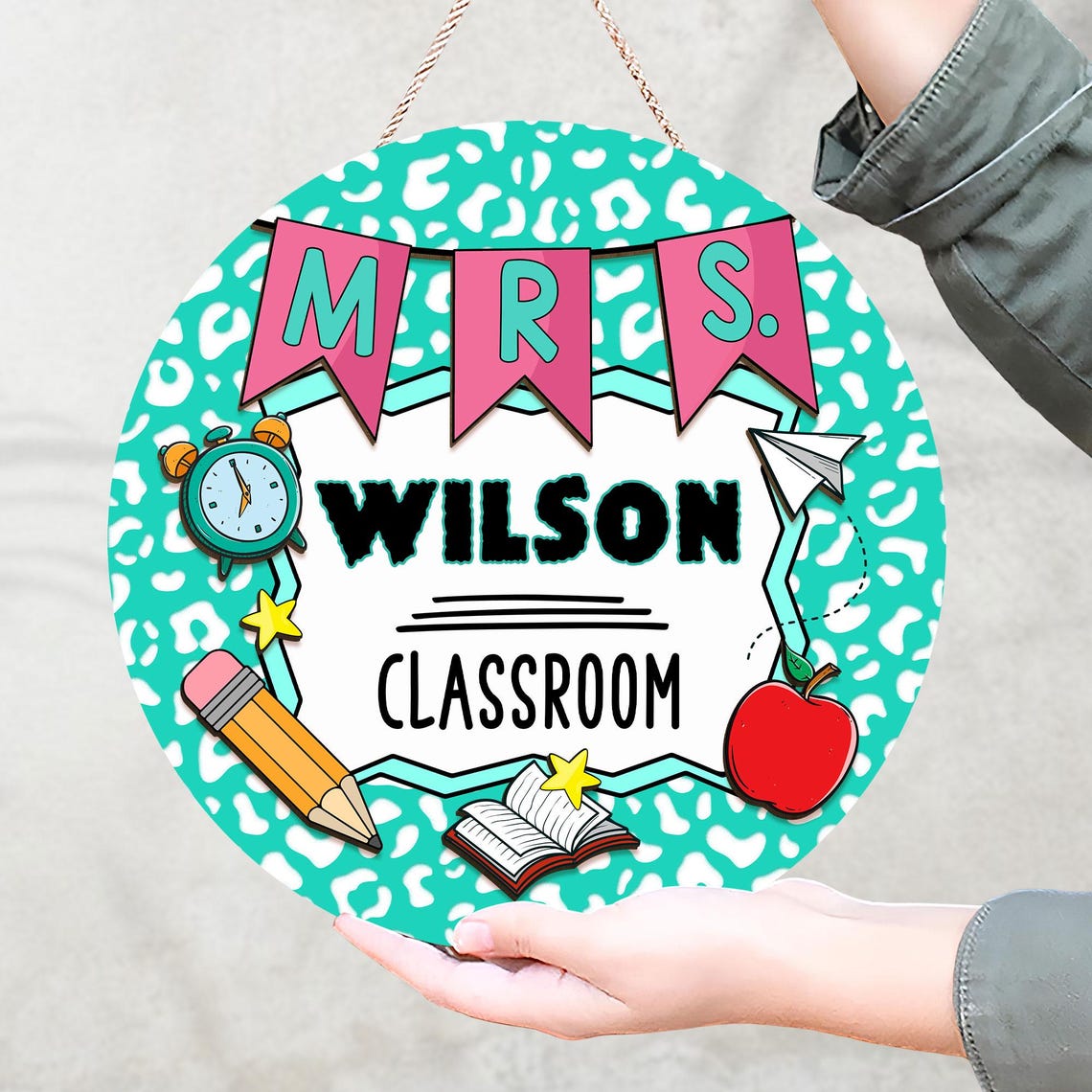 Teacher Door Sign, Back to School Gift, Teacher Custom Name Sign ...