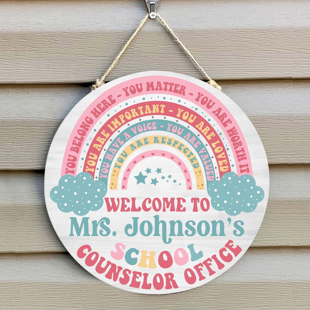 School Counselor Office Sign, Personalized School Psychologist Gift ...