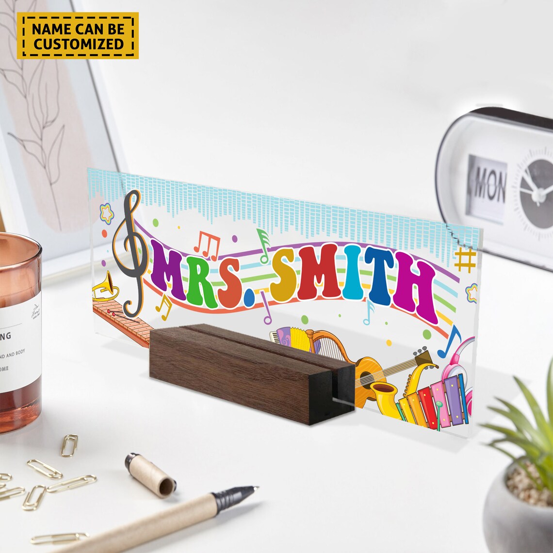 Personalized Teacher Name Sign, Music Teacher Sign, Music Teacher Gifts ...