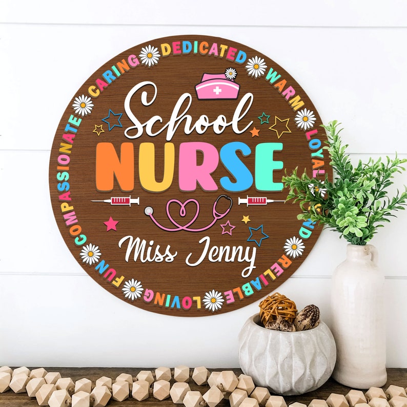 School Nurse Personalized Door Sign, School Nurse Appreciation Gift ...