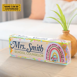 School Counselor Gift, Teacher Desk Name Plate, Teacher Appreciation ...